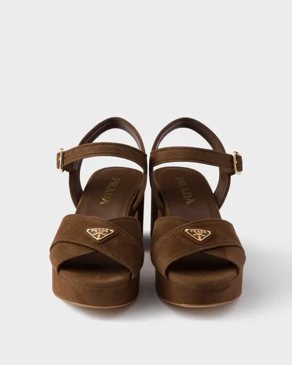 Prada Suede Platform Sandals