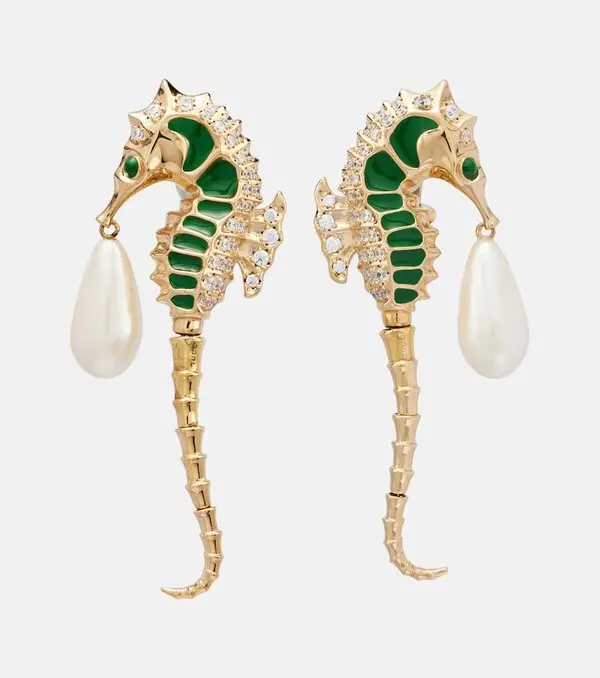 Gucci Embellished Clip-on Earrings - Multicoloured