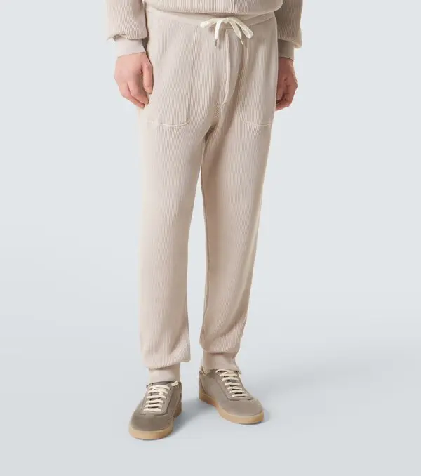 Brunello Cucinelli Cotton Corduroy Sweatpants - Beige