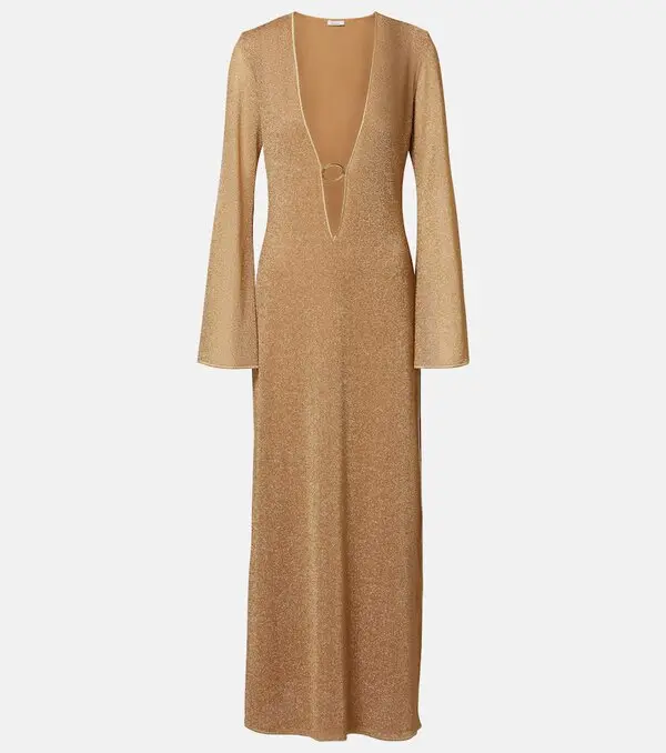 Oseree Lame Maxi Dress - Gold