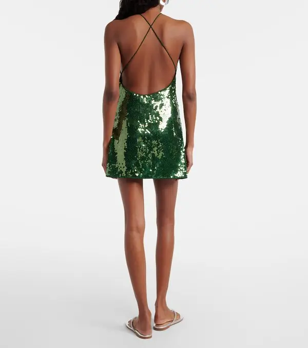 Oseree Marylin Sequined Halterneck Minidress