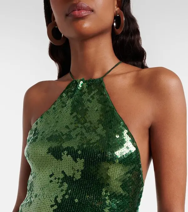 Oseree Marylin Sequined Halterneck Minidress