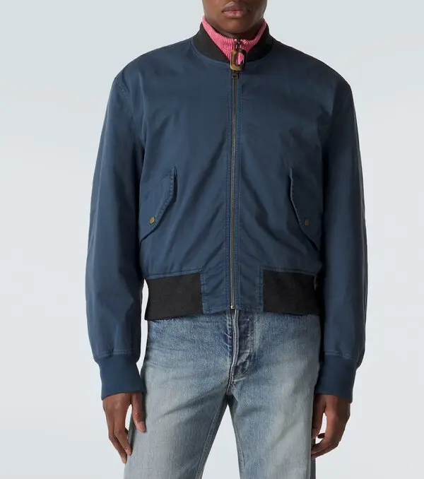 JW Anderson Bomber Jacket In Washed Navy - Blue