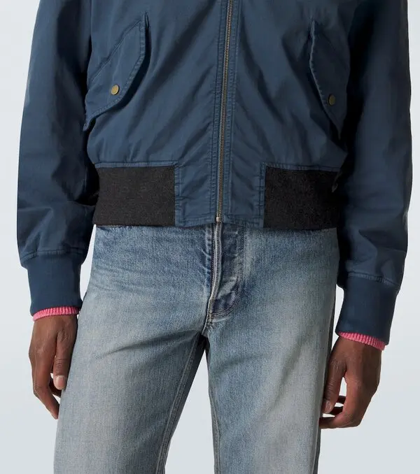 JW Anderson Bomber Jacket In Washed Navy - Blue