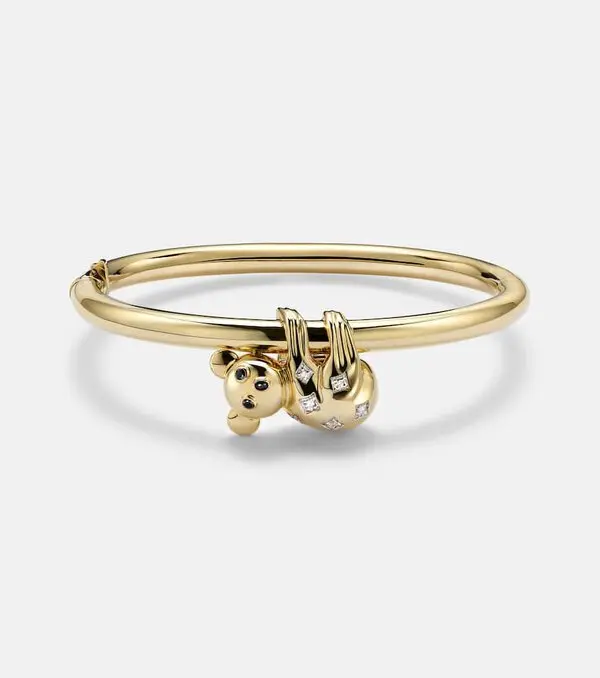 Yvonne Léon Koala Bracelet With Diamonds And Enamel - Gold