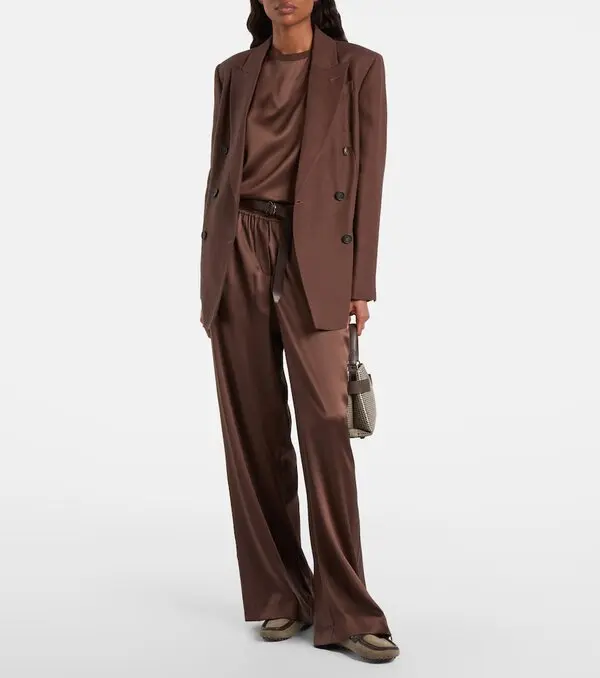 Brunello Cucinelli Silk-blend Satin Top