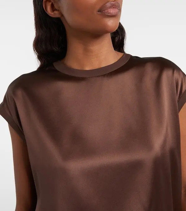 Brunello Cucinelli Silk-blend Satin Top