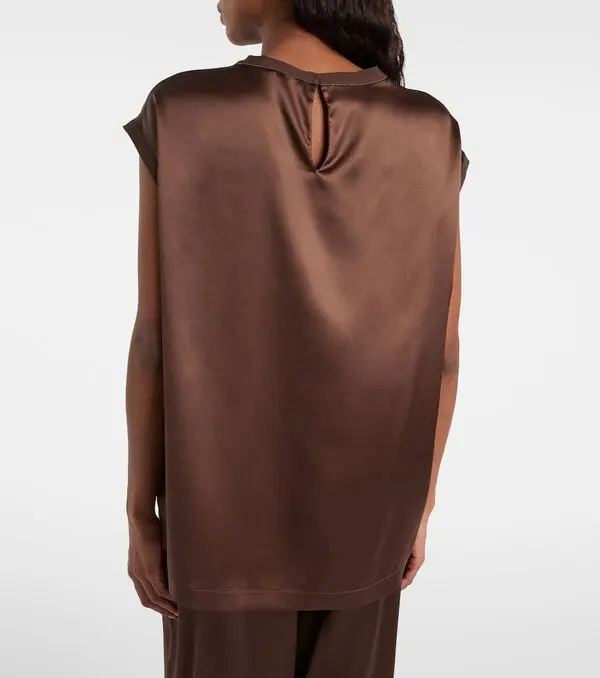 Brunello Cucinelli Silk-blend Satin Top