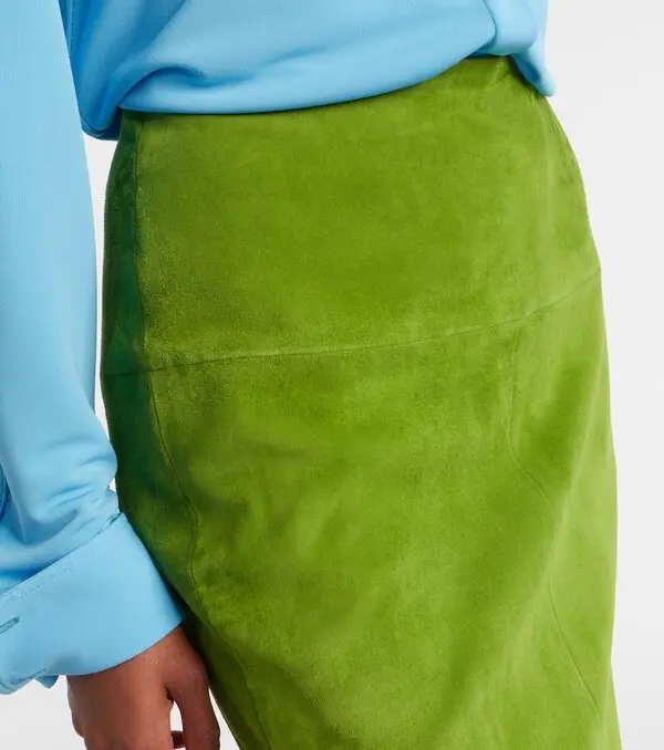 Stouls Suede Midi Skirt - Green