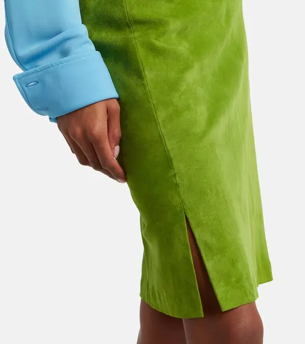 Stouls Suede Midi Skirt - Green