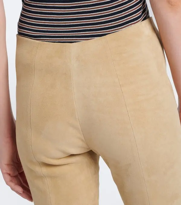 Stouls Suede Flared Pants - Beige