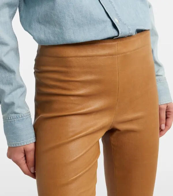 Stouls Jp Twenty Leather Slim Pants - Beige