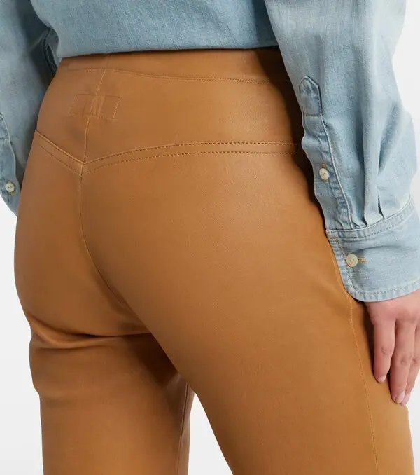 Stouls Jp Twenty Leather Slim Pants - Beige