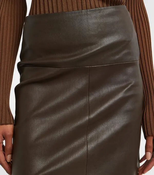 Stouls Gin Leather Midi Skirt