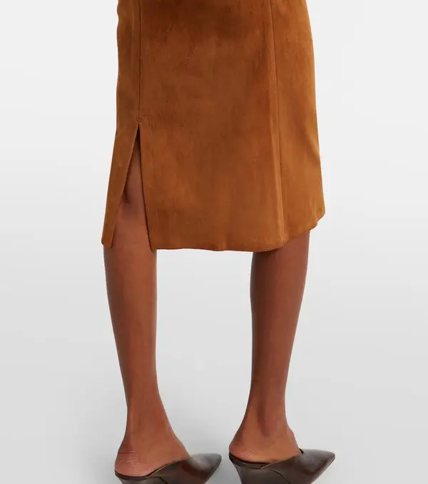 Stouls Salma Ruched Suede Midi Dress