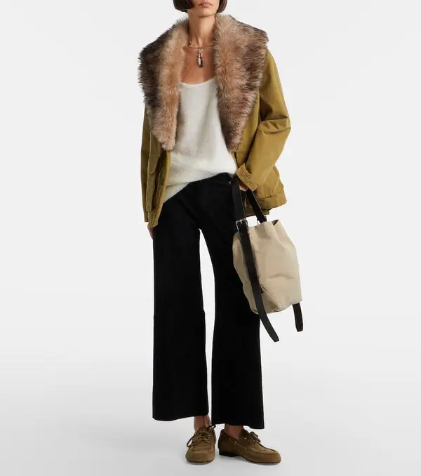 Stouls Lilou Cropped Wide-leg Suede Pants