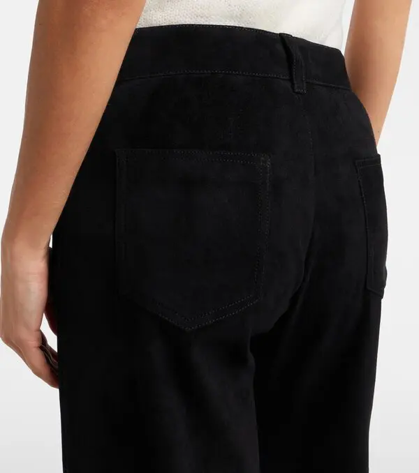 Stouls Lilou Cropped Wide-leg Suede Pants