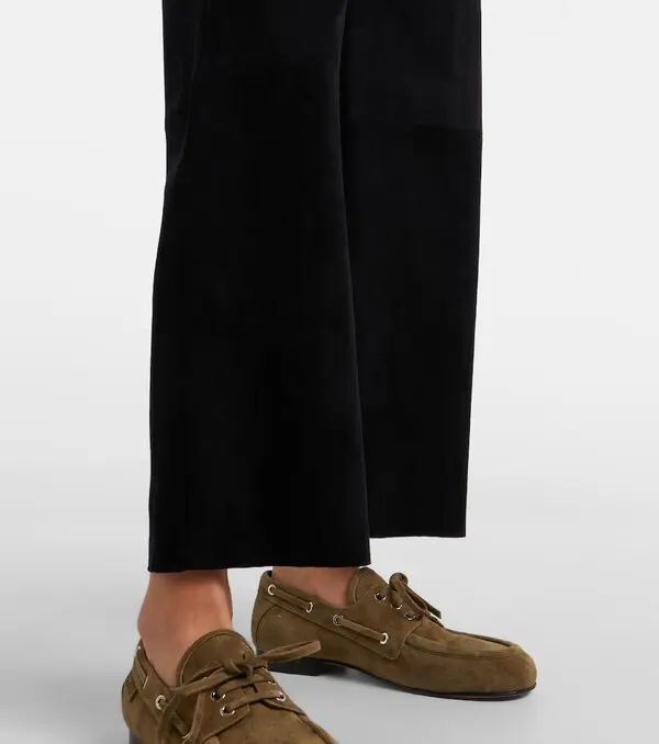 Stouls Lilou Cropped Wide-leg Suede Pants