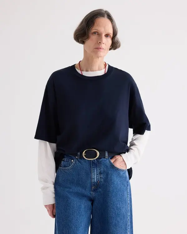 TWP Relaxed Supima Cotton T-shirt - Midnight