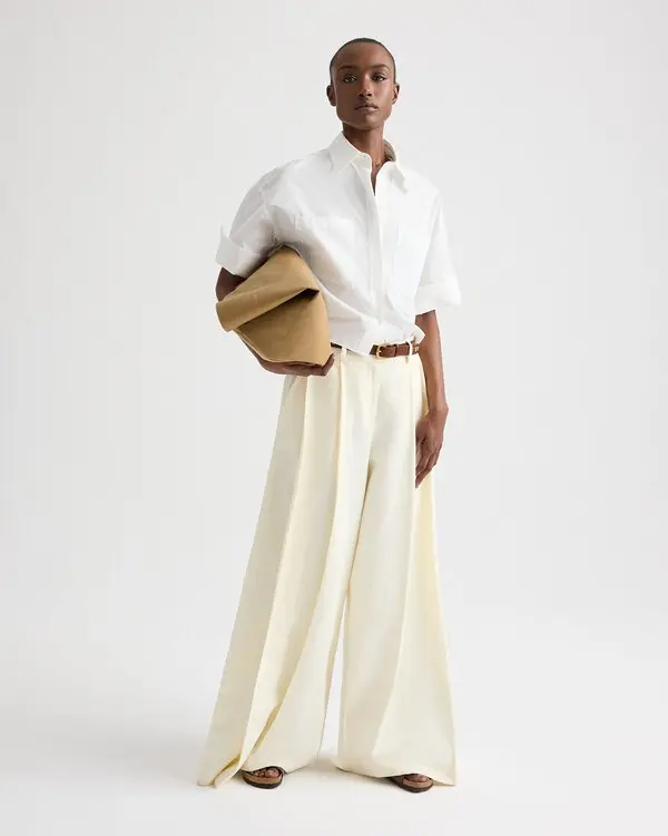 TWP Cotton Linen Suiting Crosby St. Pant - Bone