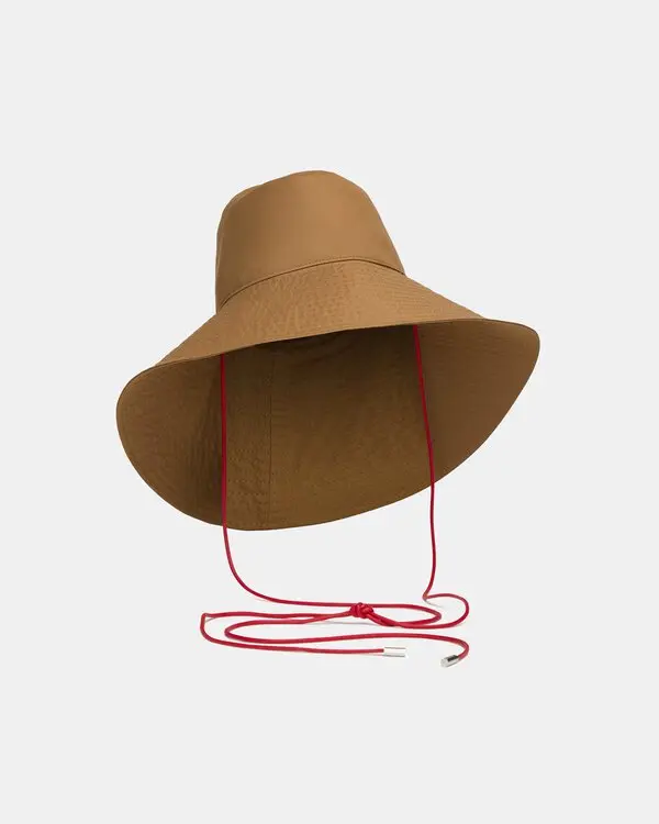 TWP Nantucket Sound Hat In Water Repellent Twill - British Khaki/red