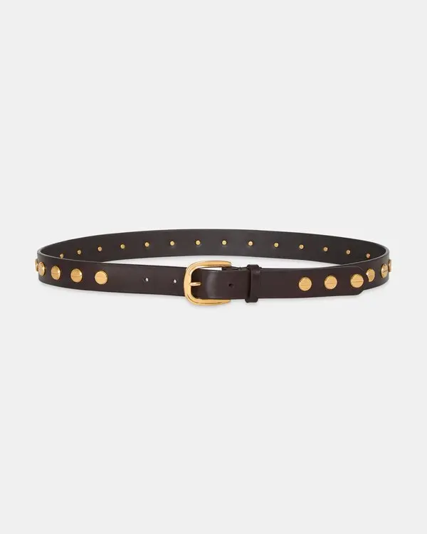 TWP Narrow Nailhead Belt In Vachetta Leather - Dakota