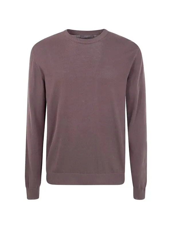 ZANONE Round Neck Slim Fit Sweater - Brown