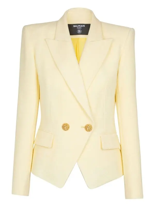 Balmain 2 Bottons "natte" Jacket - Yellow