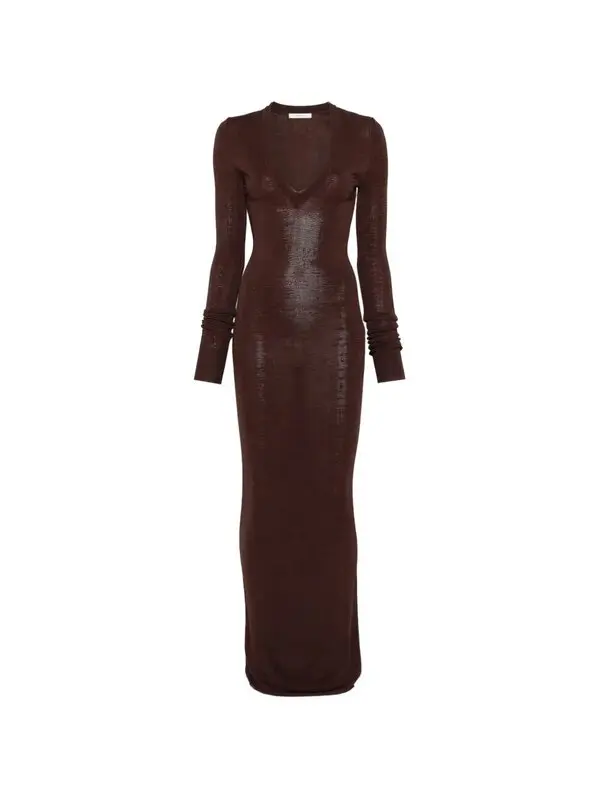 ENTIRE STUDIOS Long Sleeve V Neck Midi Dress