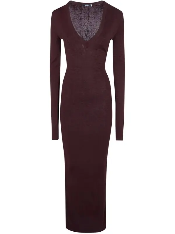 ENTIRE STUDIOS Long Sleeve V Neck Midi Dress