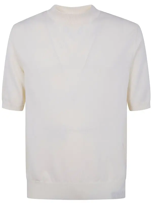 ZANONE Turtleneck Short Sleeve Sweater - White