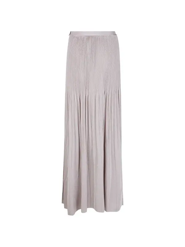Giorgio Armani Viscose Plisse Long Skirt - Beige