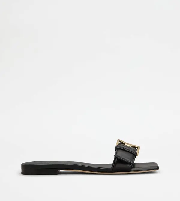 TOD'S Nappa Leather Sandals With Metal Buckle