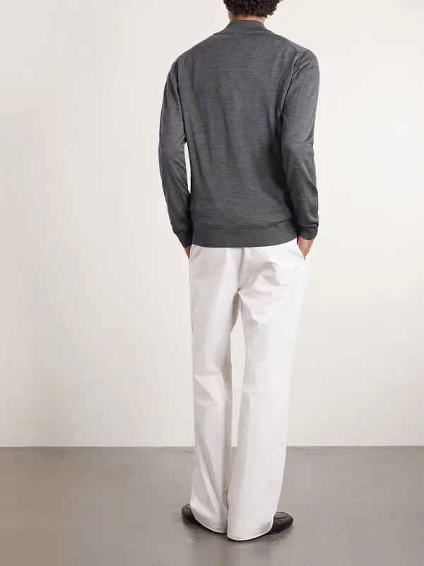 PIACENZA CASHMERE 1733 Slim-fit Virgin Wool Zip-up Cardigan