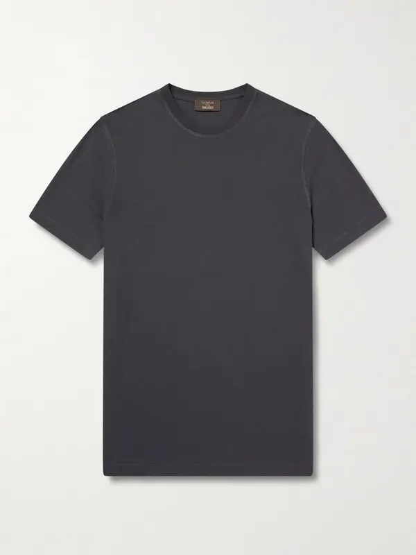 SLOWEAR Slim-fit Cotton-jersey T-shirt - Blue