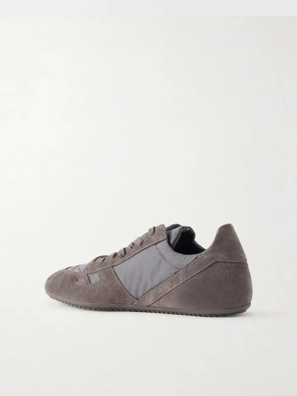 Rick Owens Suede And Nylon Sneakers - Gray