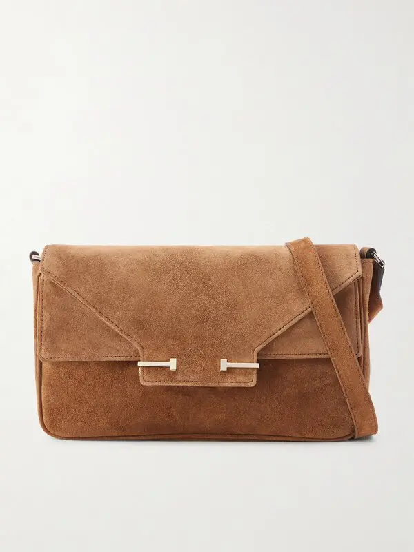 TOM FORD Small Suede Shoulder Bag - Brown