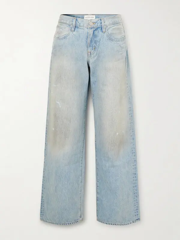 SLVRLAKE Mica Relaxed Low-rise Wide-leg Jeans - Blue