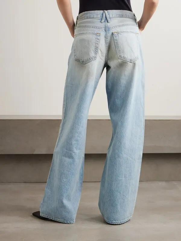 SLVRLAKE Mica Relaxed Low-rise Wide-leg Jeans - Blue