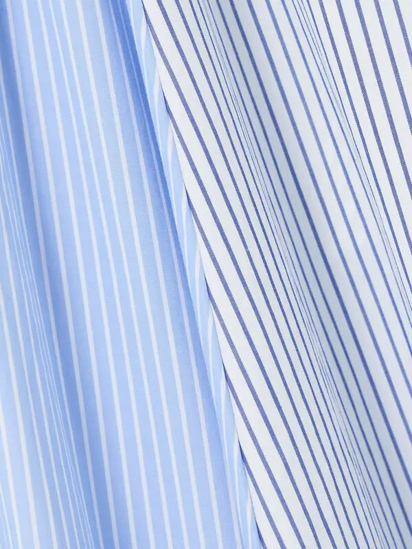 Simkhai Chamberlain Paneled Striped Cotton-poplin Midi Dress - Blue