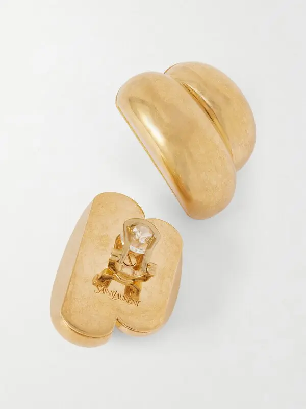 Saint Laurent Rondelle Earrings - Gold
