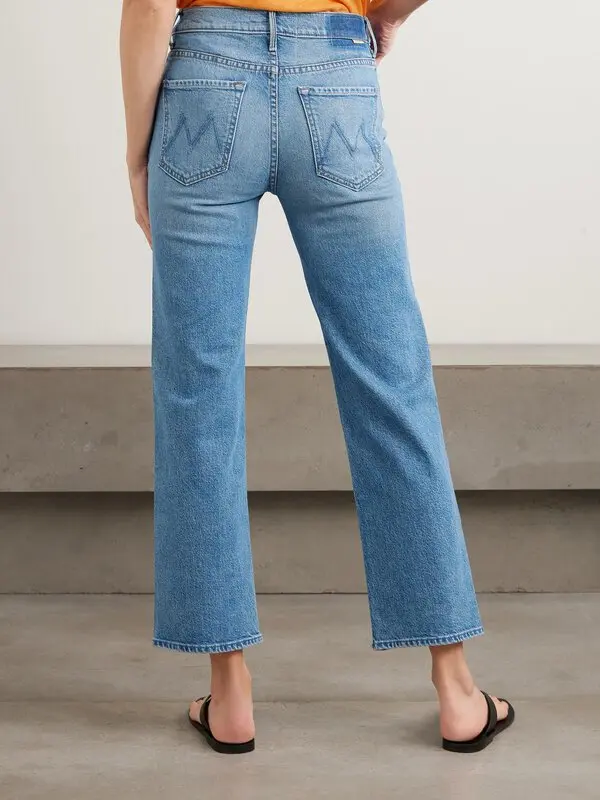 MOTHER The Kick It Ankle Mid-rise Bootcut Jeans - Blue