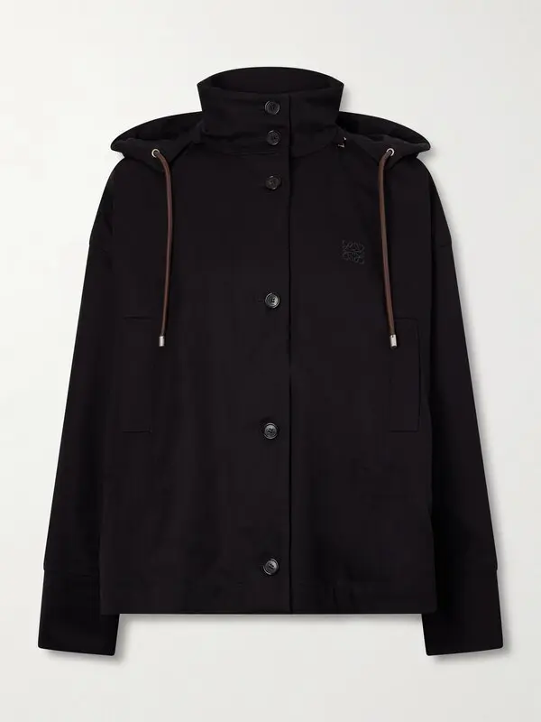 Loewe Hooded Cotton And Silk-blend Canvas Jacket