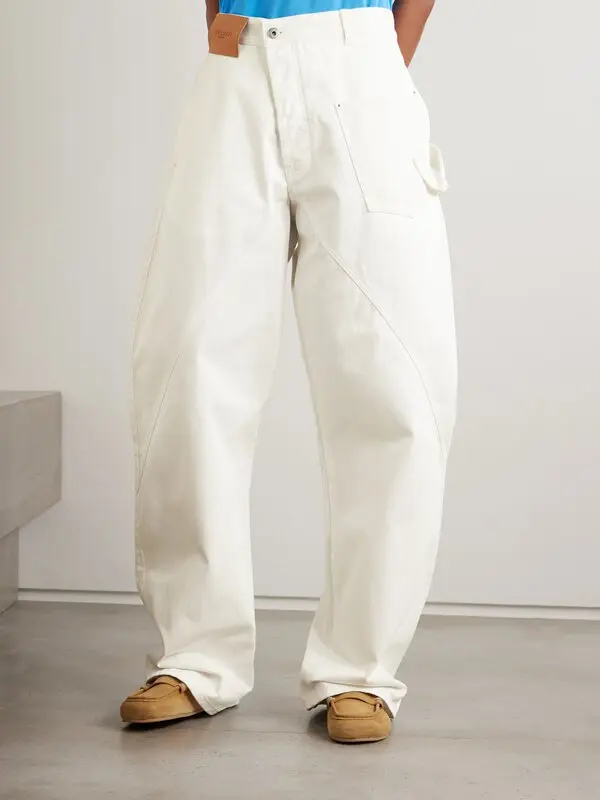 JW Anderson Twisted Paneled High-rise Jeans - Neutrals