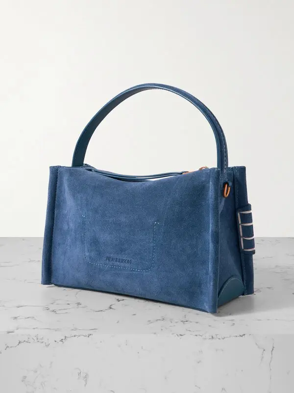 JW Anderson Loafer Small Suede Shoulder Bag - Blue