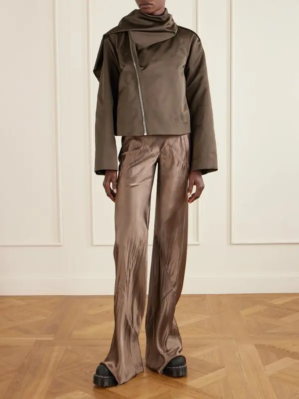 Rick Owens Bias Satin Flared Pants