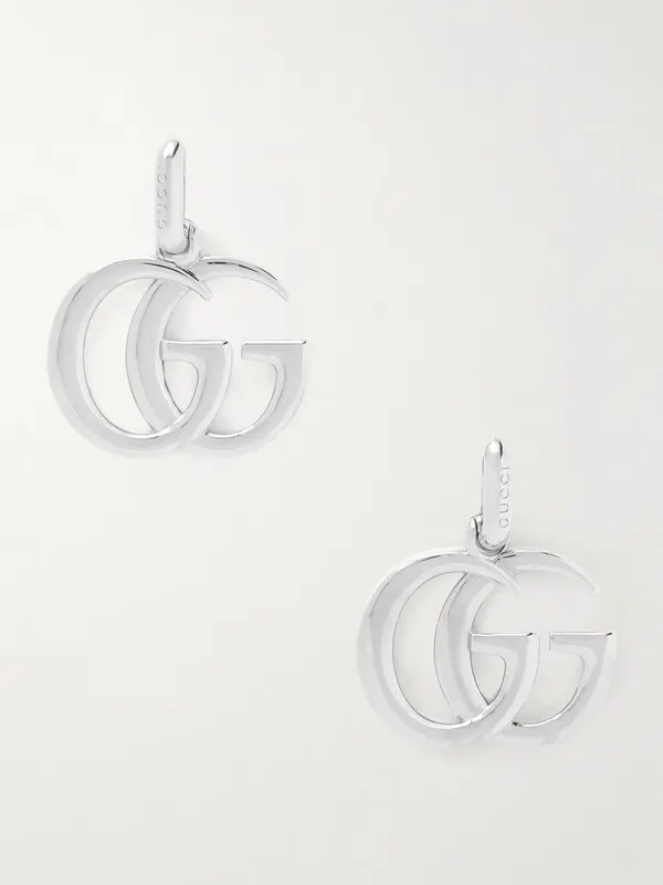 Gucci Gg Marmont Oversized Earrings - Silver