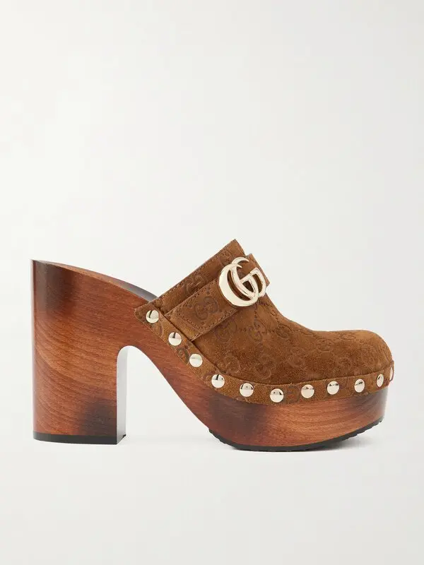 Gucci Logo-debossed Suede Clogs