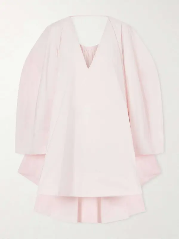 Jacquemus Paysan Oversized Cotton-blend Mini Dress - Pastel Pink