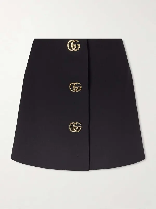 Gucci Wool-crepe Mini Skirt - Black